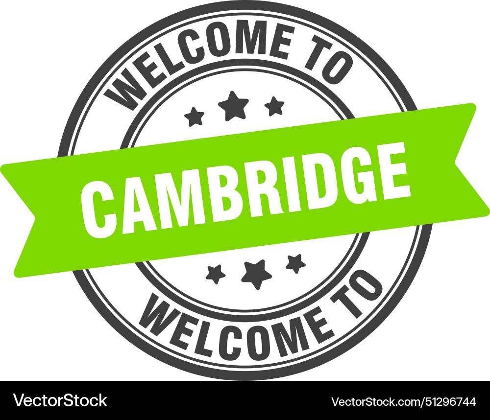 Welcome to cambridge stamp round sign Royalty Free Vector