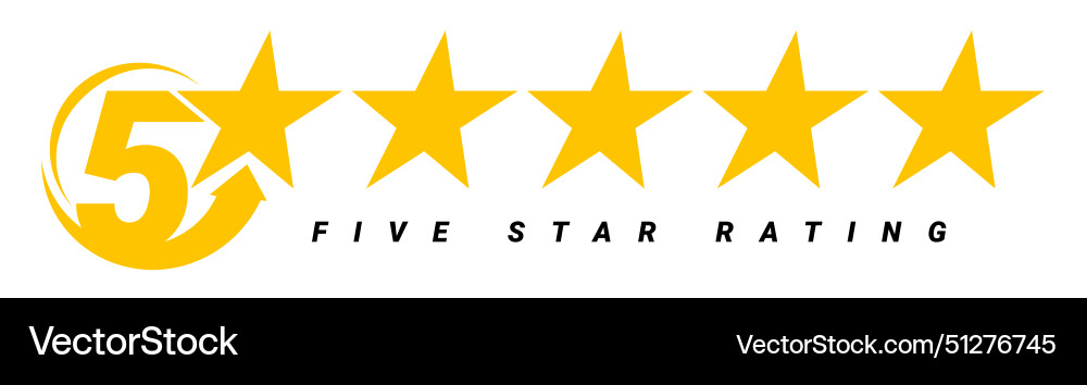 5 star rating five symbol or emblem Royalty Free Vector