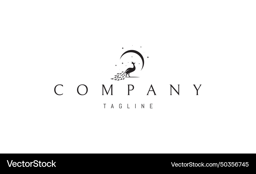 A logo with an abstract image of peacock Vector Image
