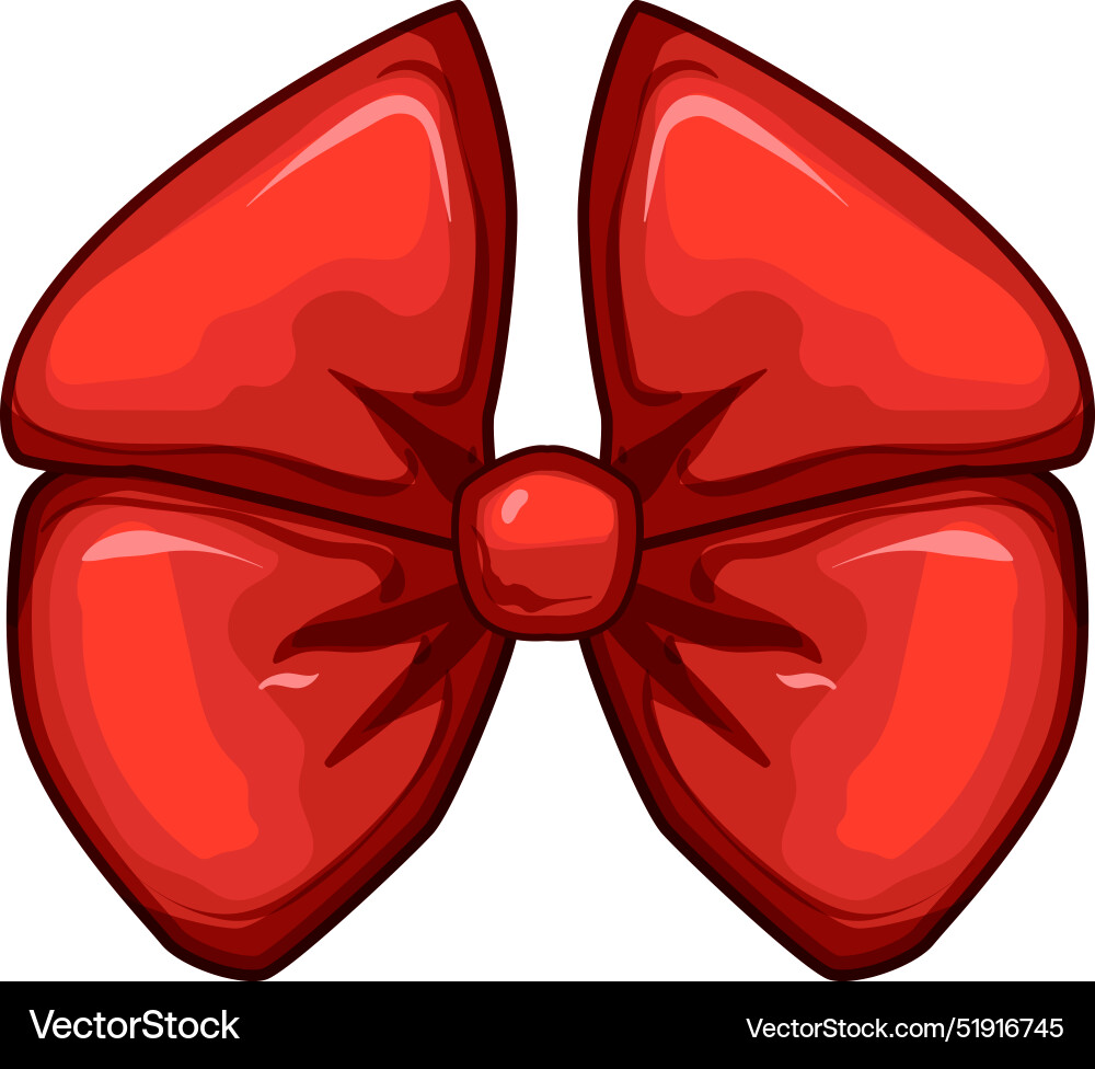 Box red bow cartoon Royalty Free Vector Image - VectorStock