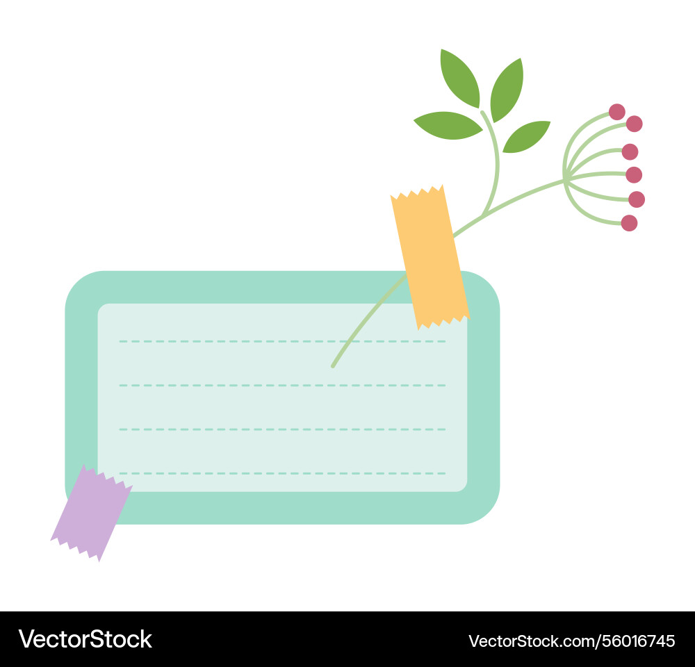 Cartoon task planner element isolated cute paper Vector Image