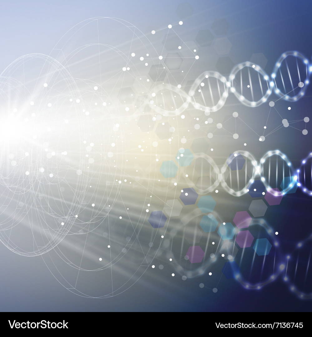 Dna molecule structure on light blue background Vector Image