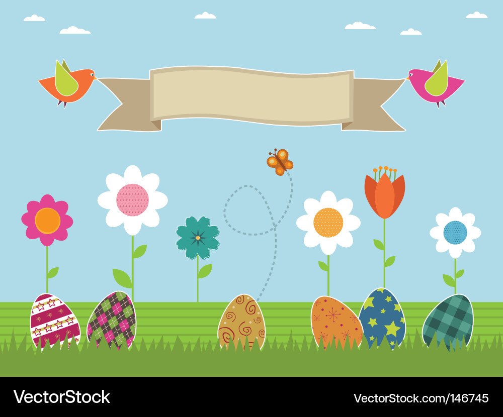 Easter flower garden Royalty Free Vector Image
