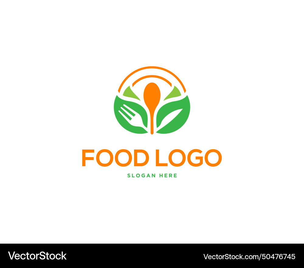 Fresh food logo design Royalty Free Vector Image
