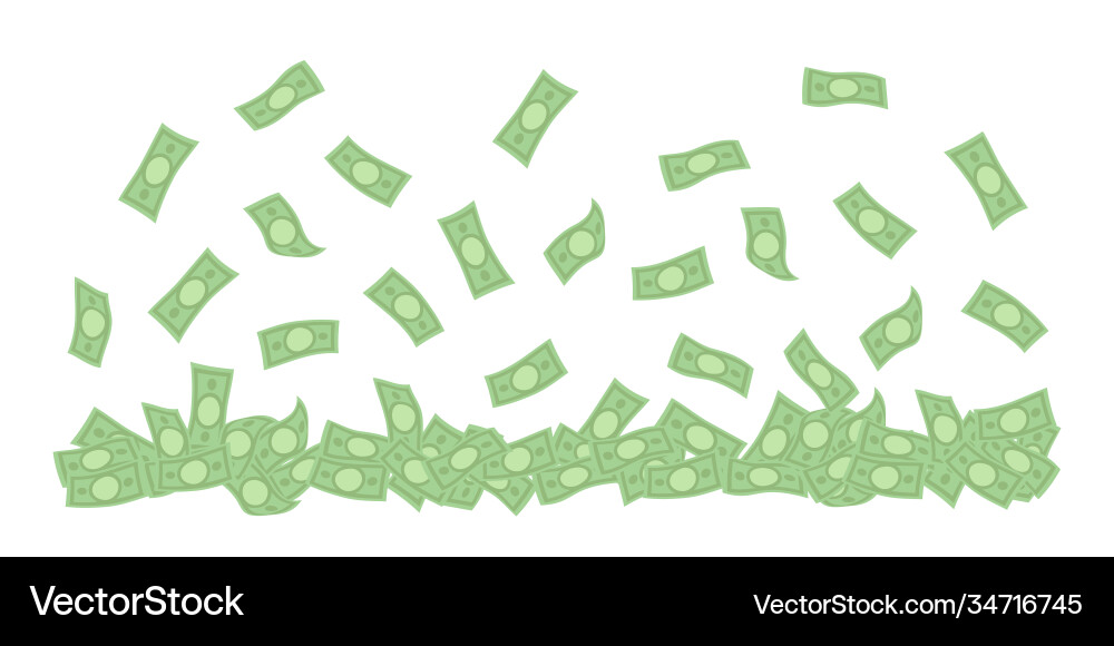 Money rain banner falling dollar banknotes Vector Image