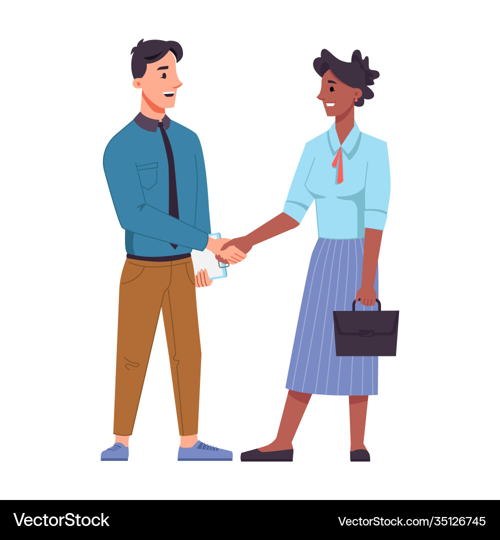 Multiracial Business Colleagues Handshake Vector Image