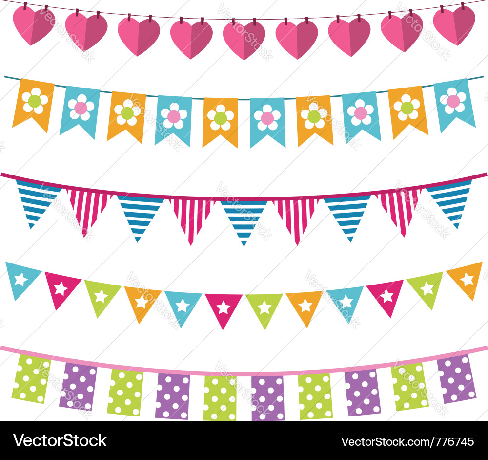 Polka Dot Bunting Garland Royalty Free Vector Image