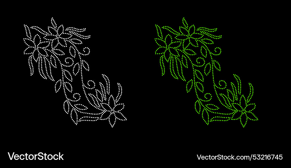 Rhinestone flower design Royalty Free Vector Image