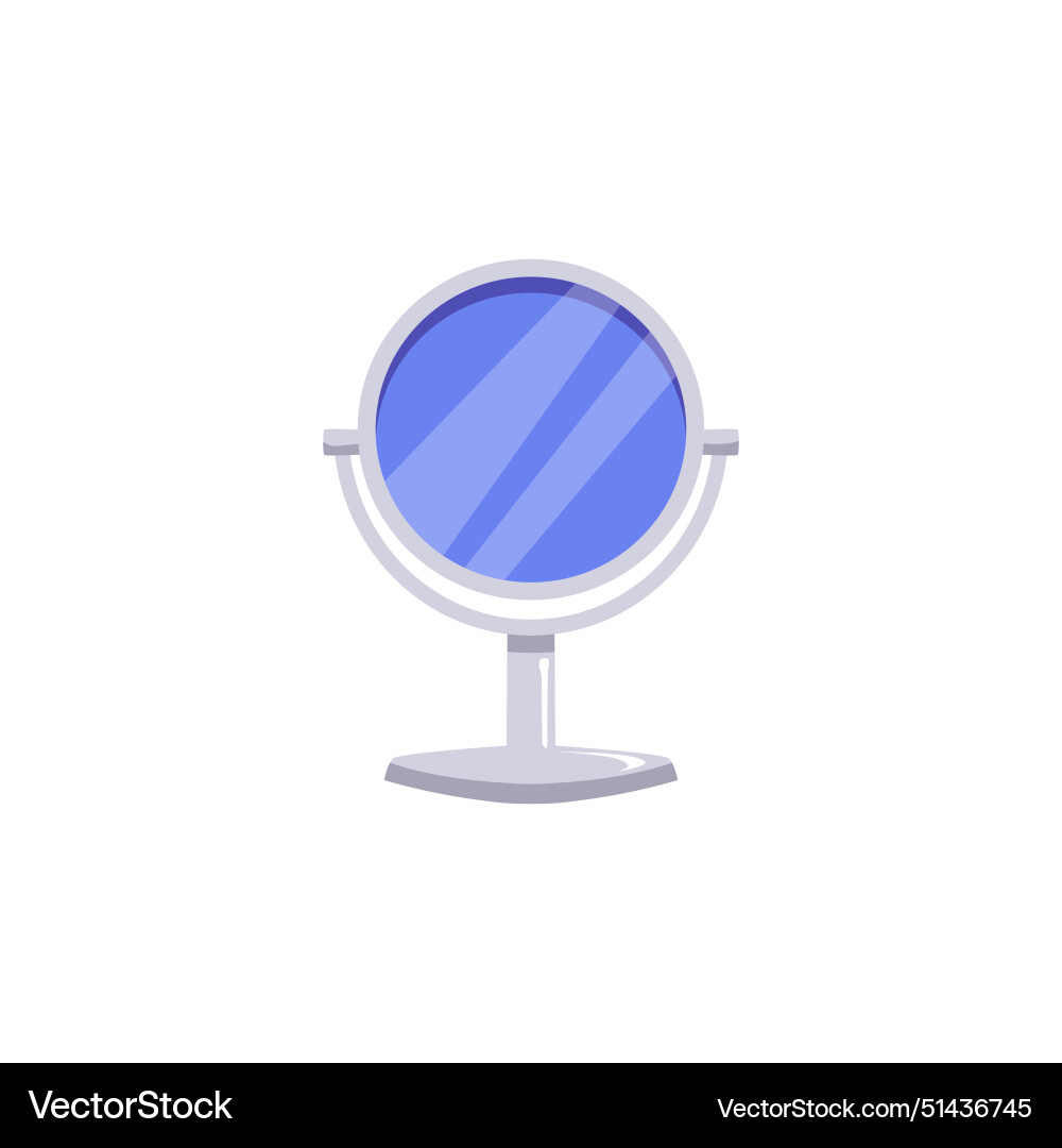 Round table mirror with movable glass flat Vector Image
