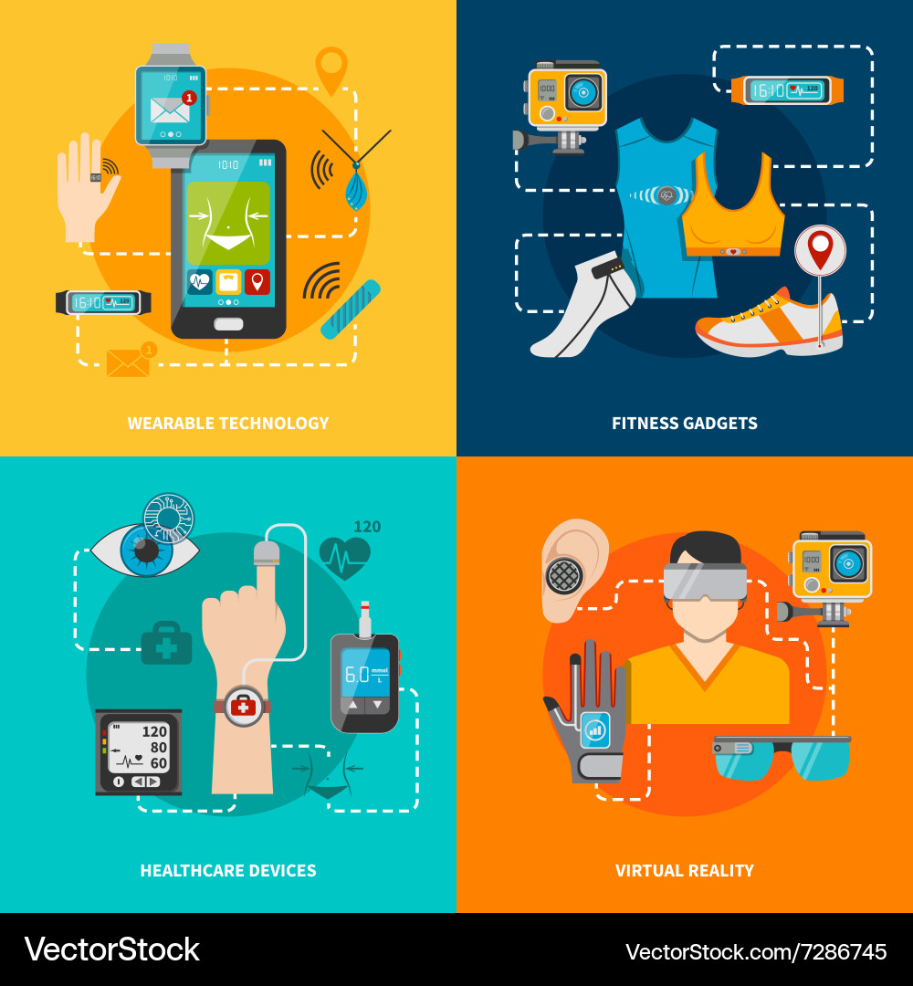 Smart technology set Royalty Free Vector Image