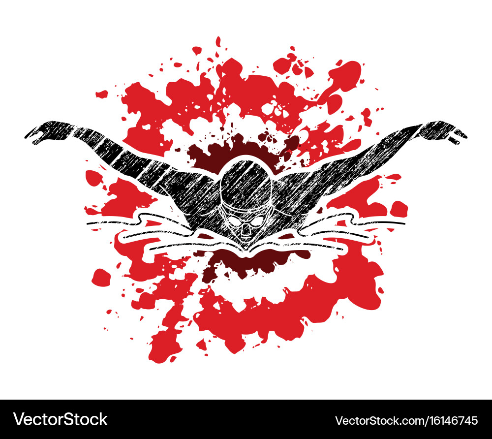 Swimming butterfly man Royalty Free Vector Image