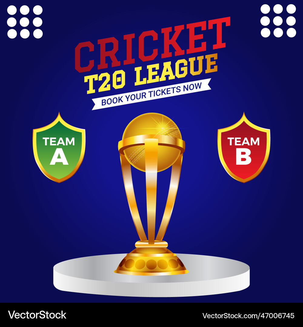 T20 cricket world cup banner design template Vector Image