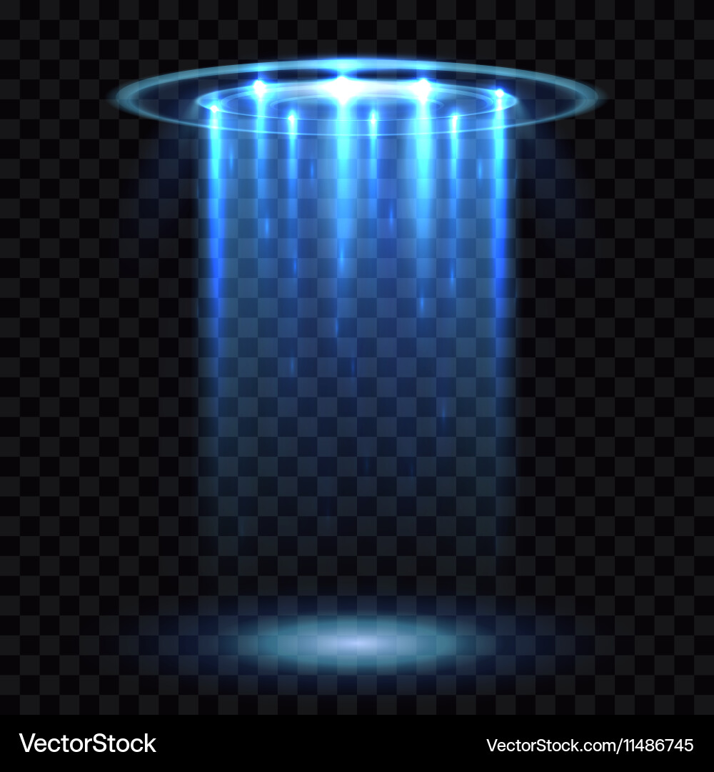 Ufo light beam aliens futuristic spacecraft Vector Image