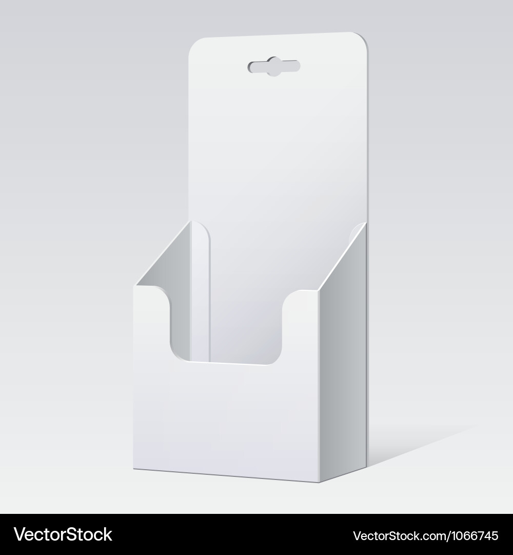 White Cardboard Brochure Holder Royalty Free Vector Image