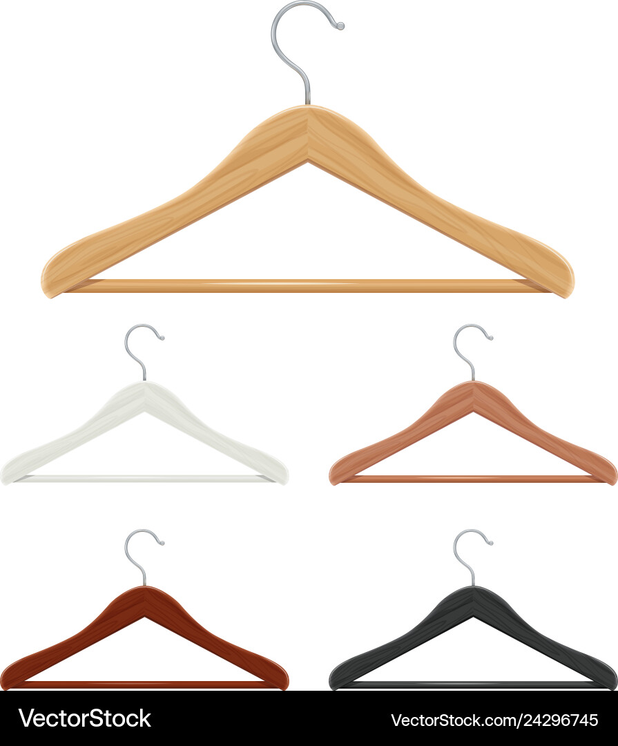 Wooden coat hanger Royalty Free Vector Image - VectorStock