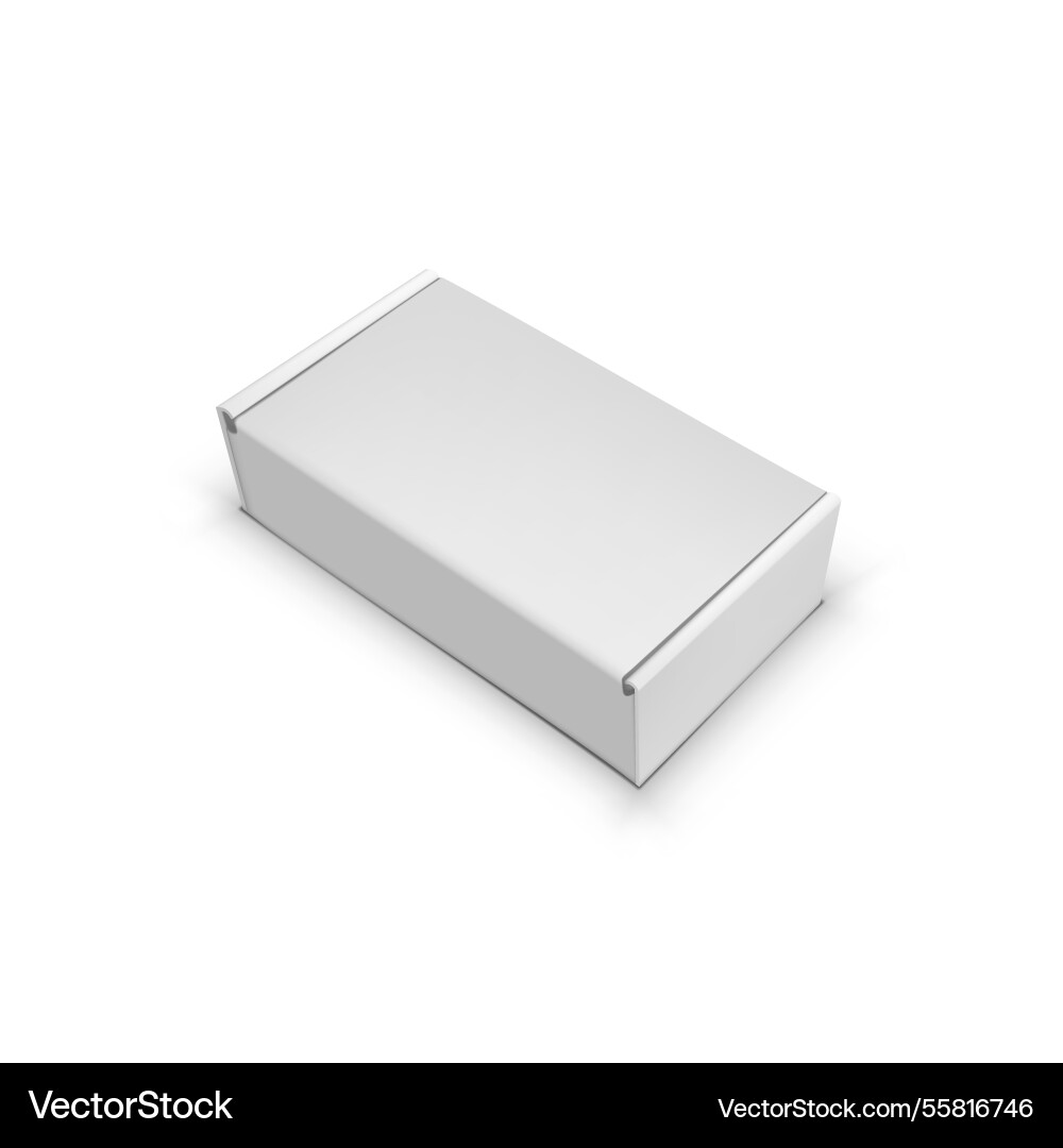 Blank tuck in flap packaging paper box Royalty Free Vector