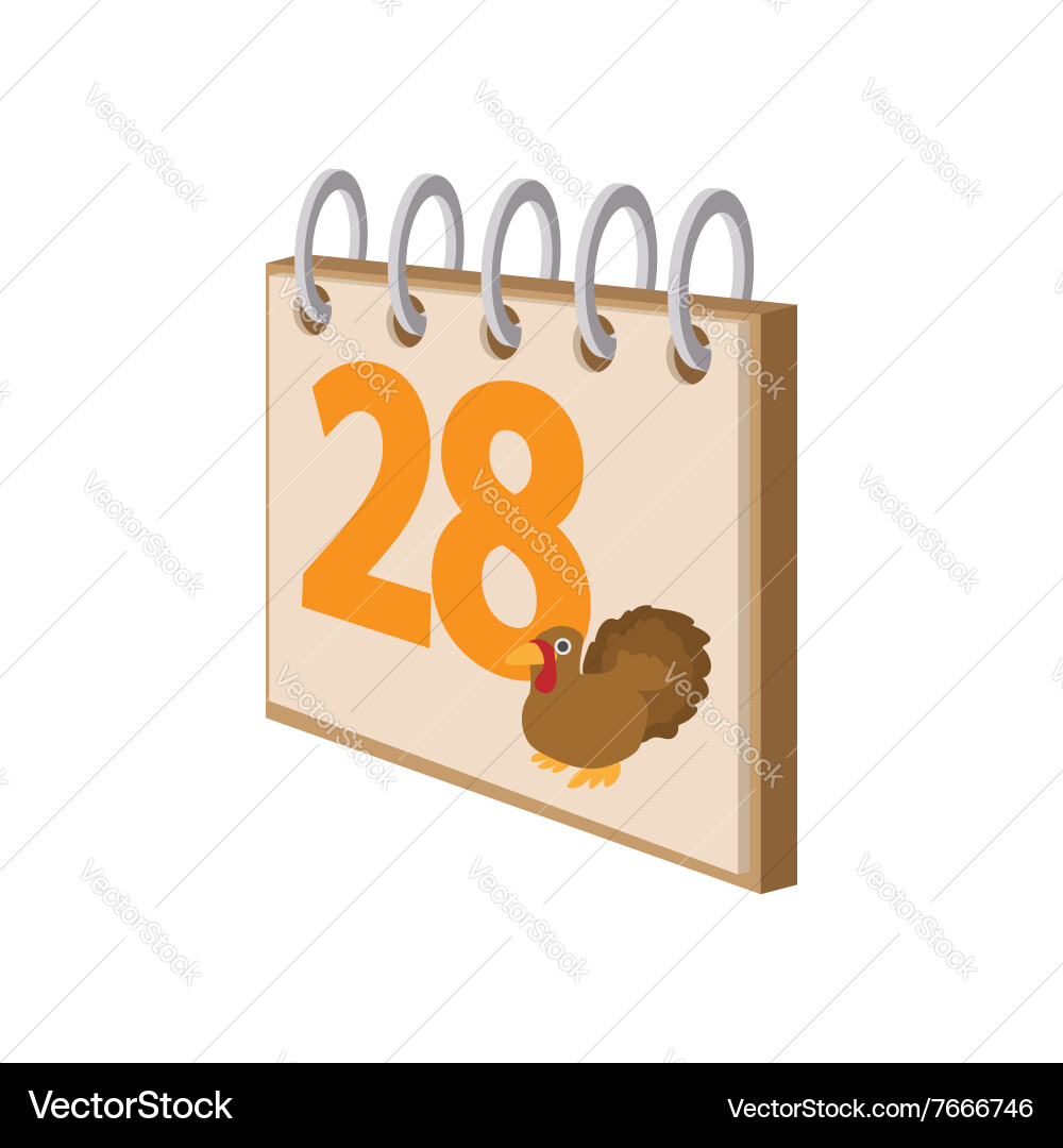 Calendar november 24 cartoon icon Royalty Free Vector Image