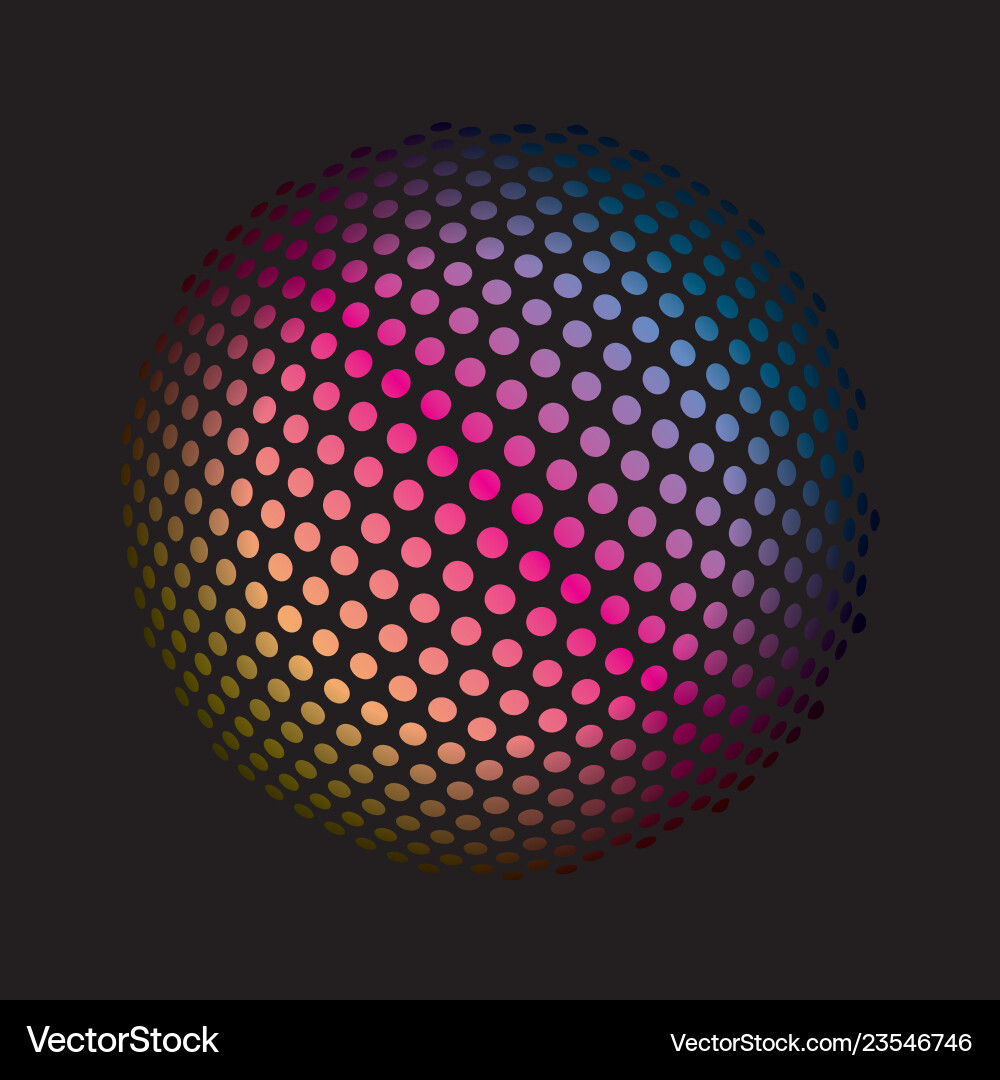 Colored dots spherical 3d background pattern Vector Image