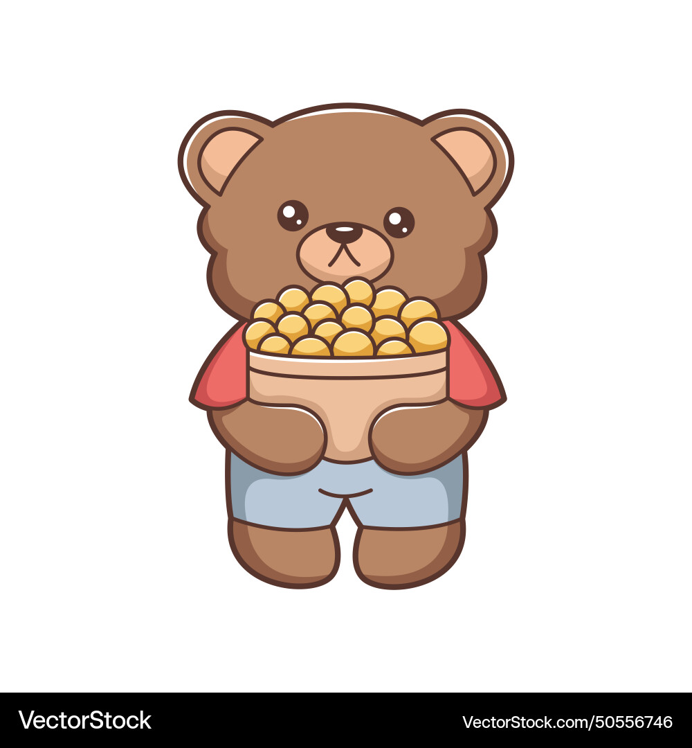 Cute bear character design Royalty Free Vector Image