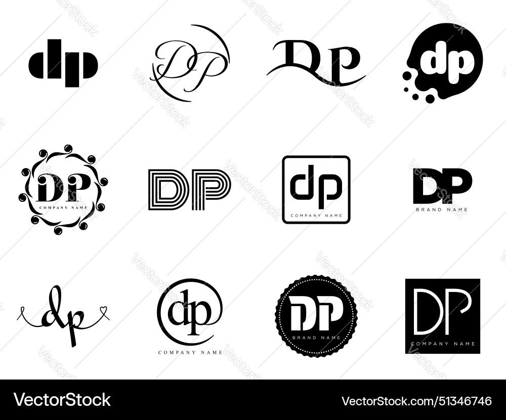 Dp logo company template letter d and p logotype Vector Image