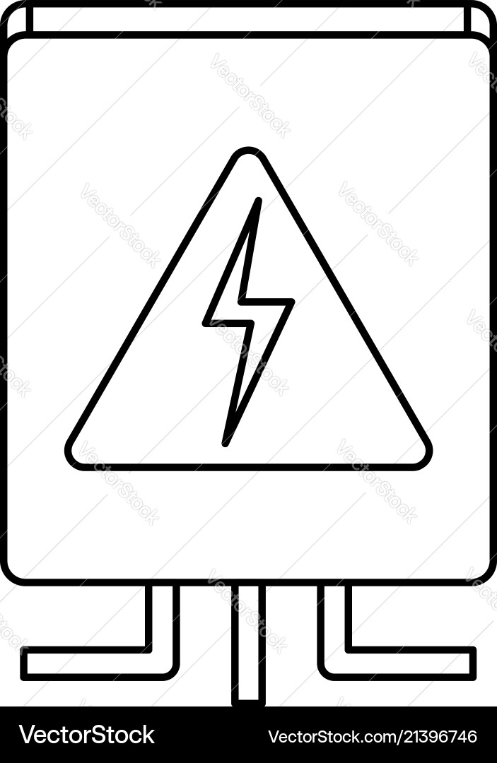 Electrical box icon outline style Royalty Free Vector Image