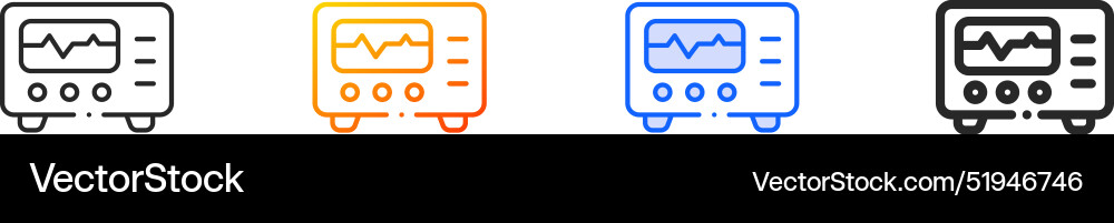 Electrocardiogram iconthin linear gradient blue Vector Image