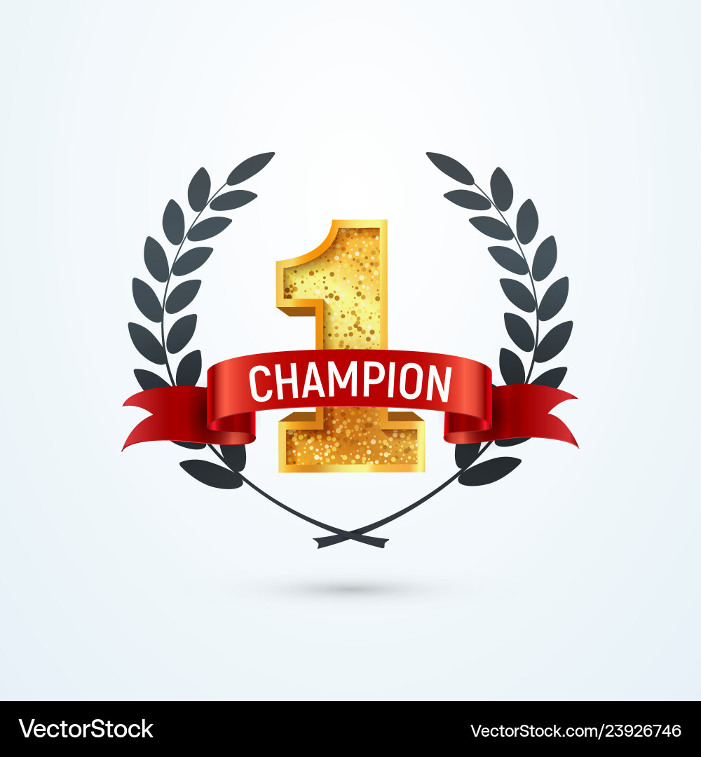 First Place Champion Award Icon Royalty Free Vector Image