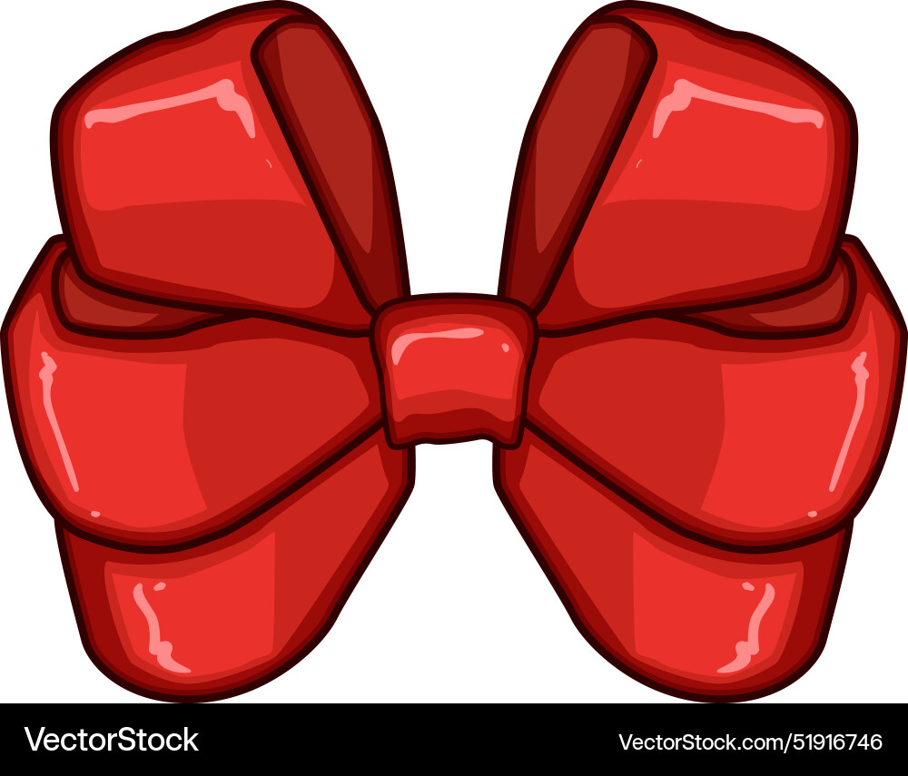 Gift red bow cartoon Royalty Free Vector Image