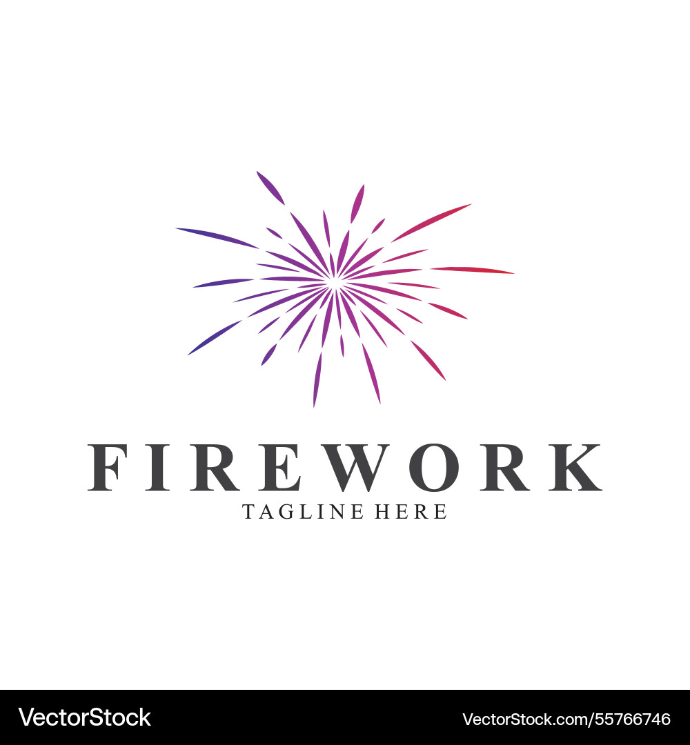 Simple firework logo design Royalty Free Vector Image