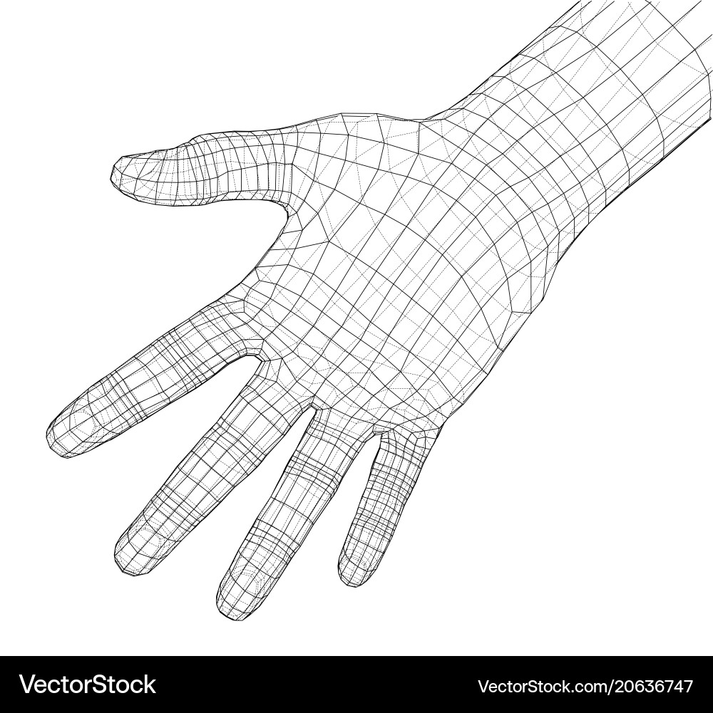 Wireframe Della Mano 3d