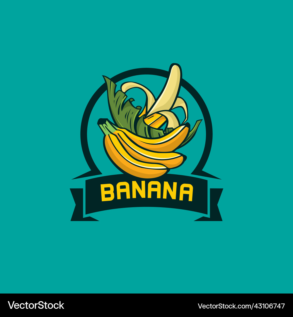 Banana logo badge Royalty Free Vector Image - VectorStock