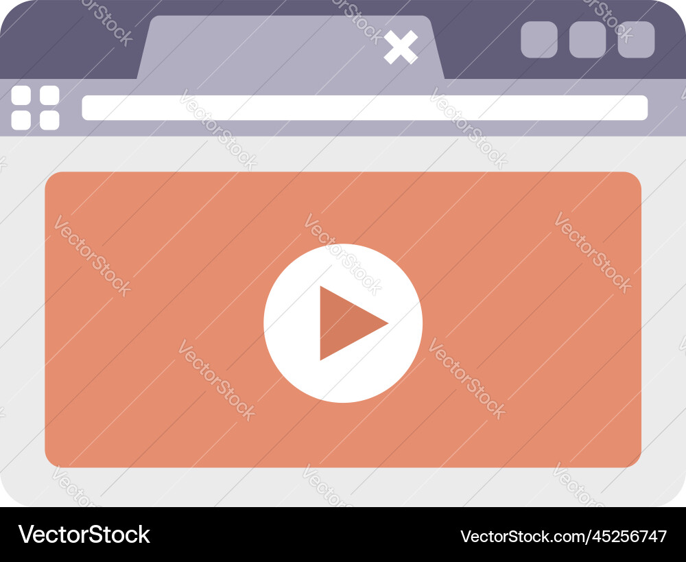 Browser bar icon flat internet window Royalty Free Vector