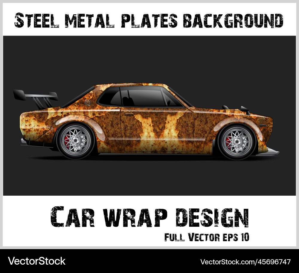 Car wrap dirty metal texture eps 10 Royalty Free Vector