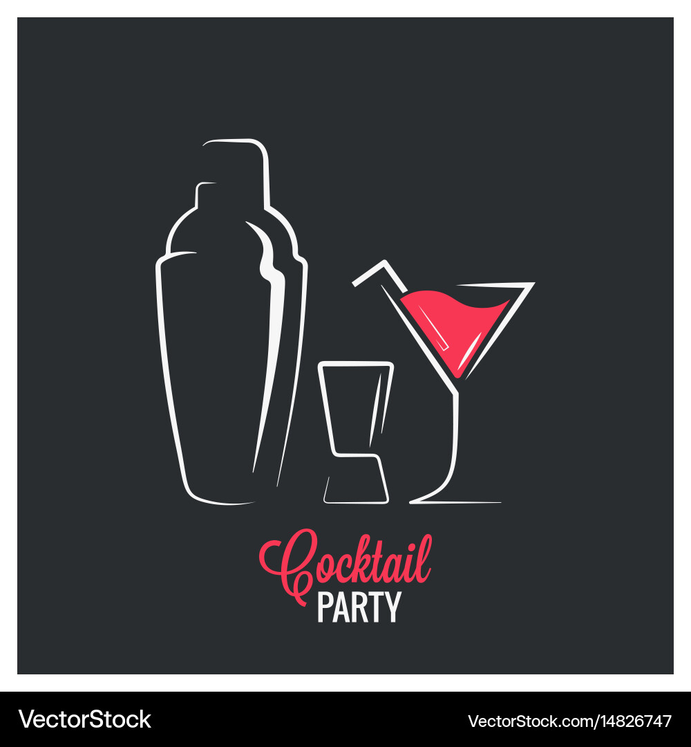 Cocktail shaker design background Royalty Free Vector Image