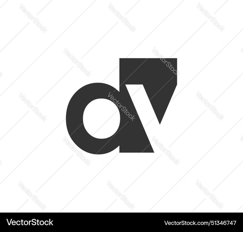 Dv creative geometric initial based modern Vector Image