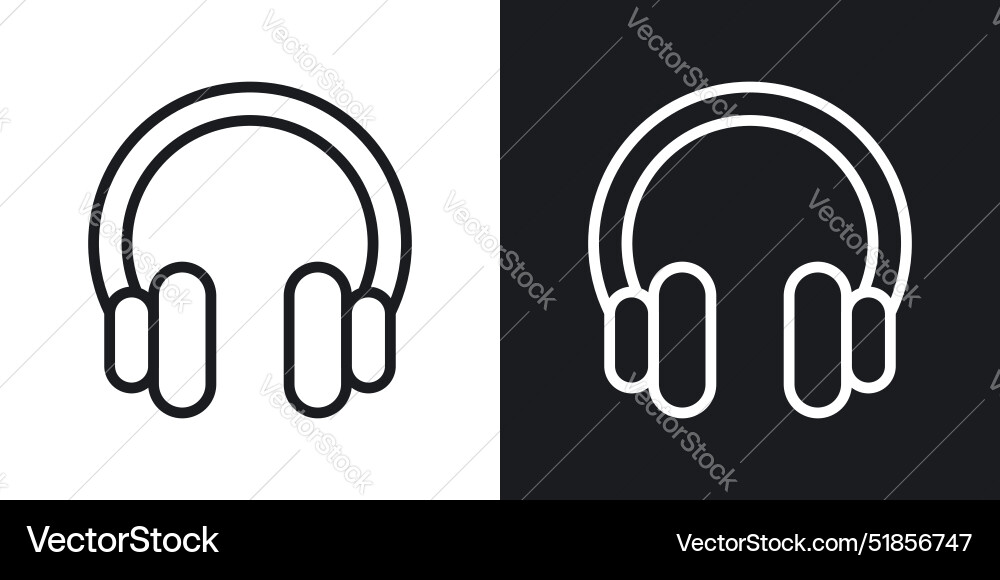 Ear muffs icon set in black and white filld Vector Image