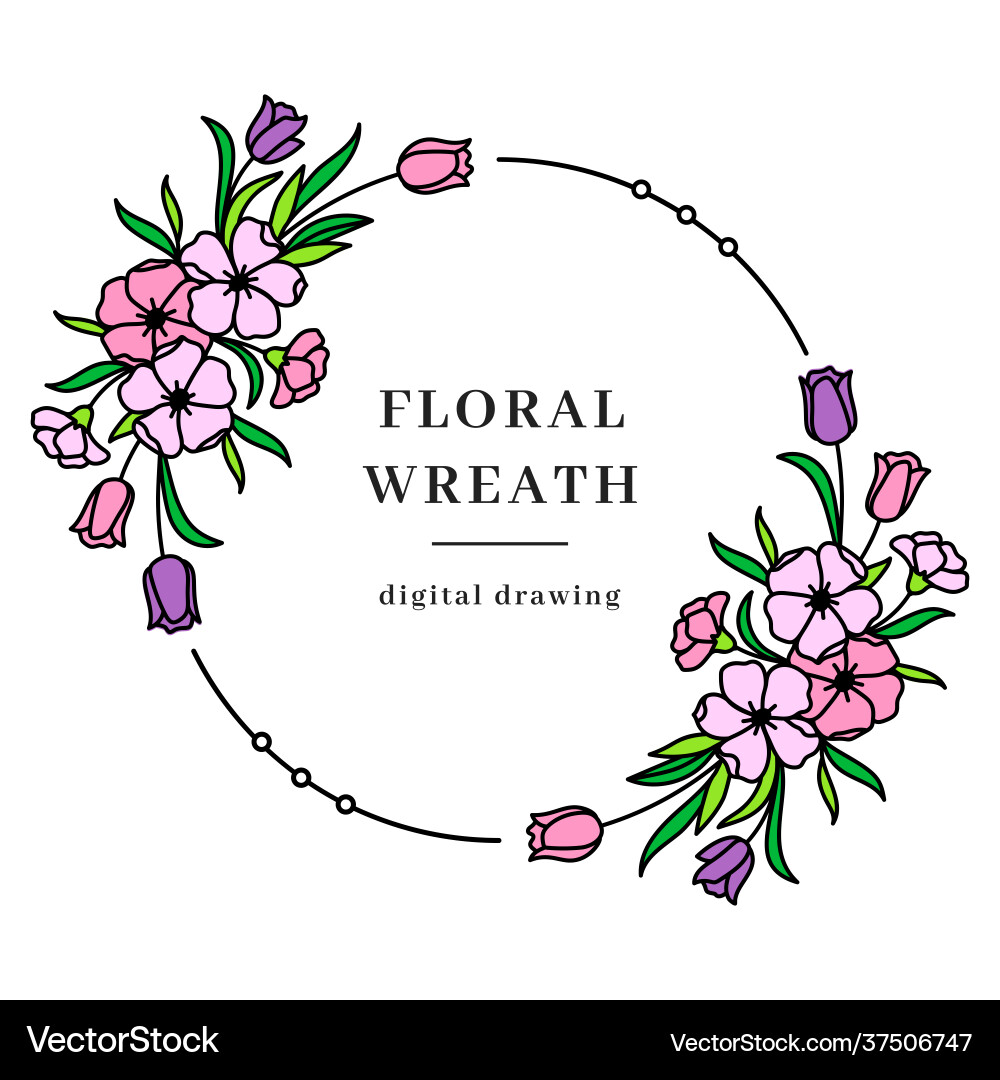 Floral wreath spring frame flower Royalty Free Vector Image