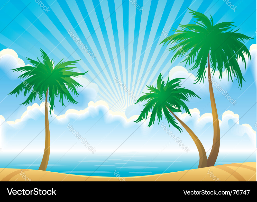 Morning coast Royalty Free Vector Image - VectorStock