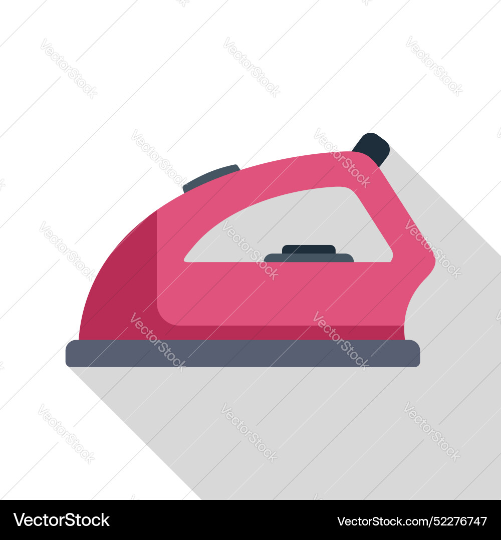 Pink ironing tool for clothes on white Royalty Free Vector