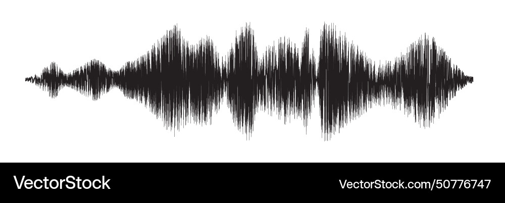 Real sound wave pattern audio waveform for radio Vector Image