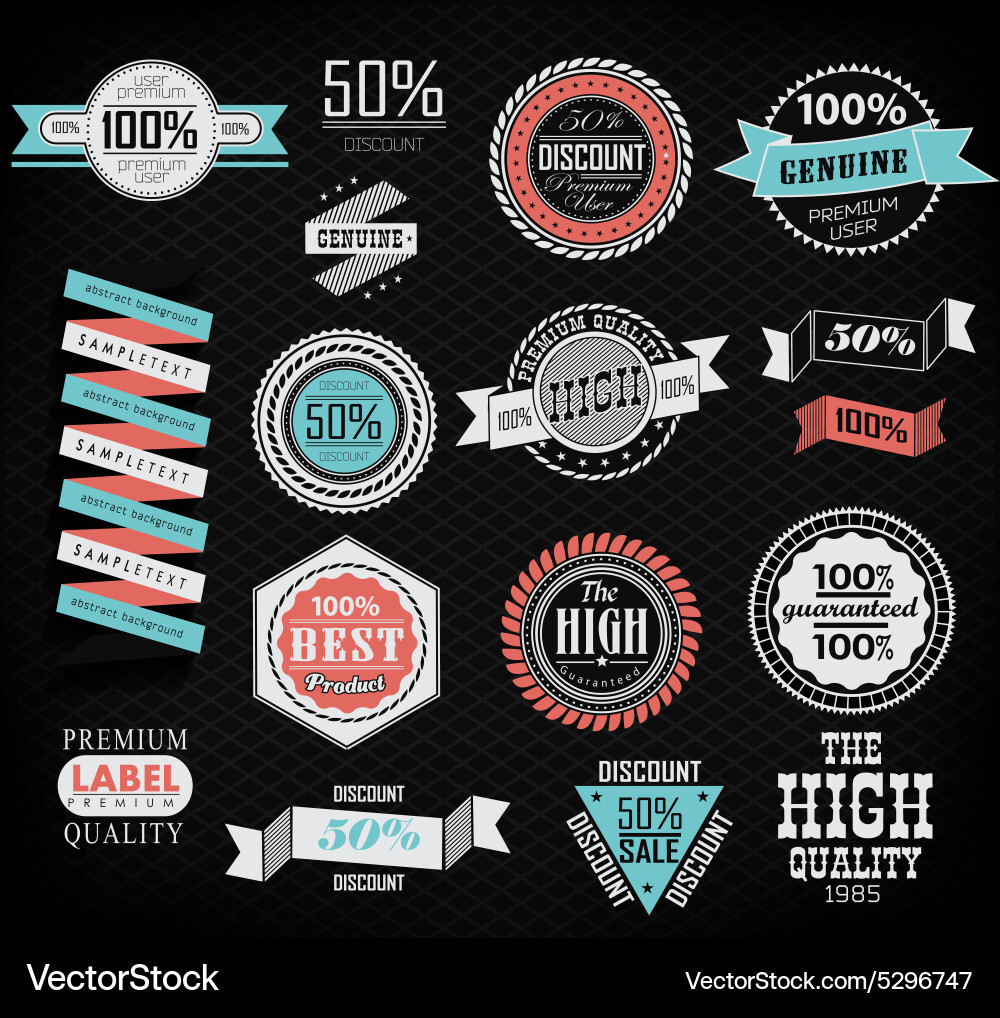 Set of vintage retro labels Royalty Free Vector Image
