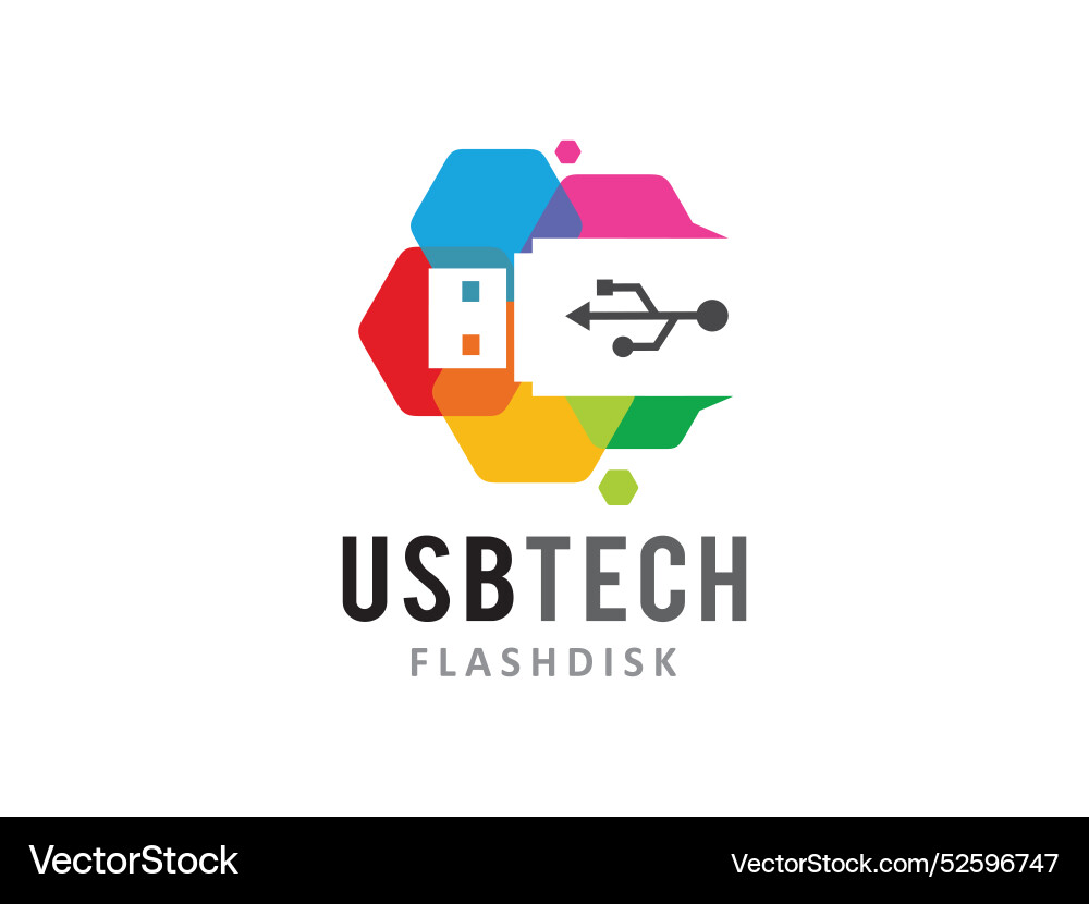 Usb technology logo symbol or icon template Vector Image