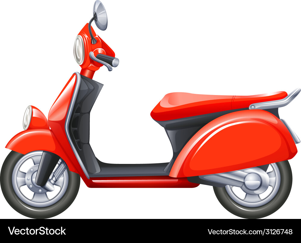 A red scooter Royalty Free Vector Image - VectorStock