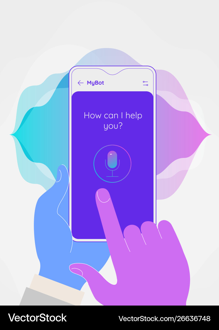 Augmented reality personal voice assistant mobile Vector Image