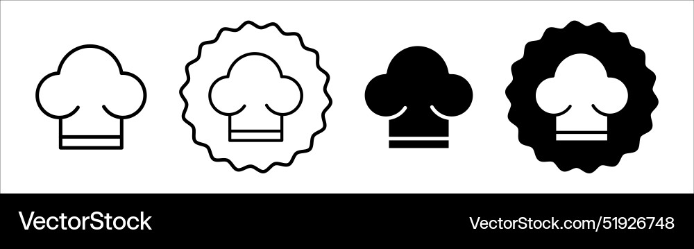 Chef hat icon symbol set collection chef hat Vector Image