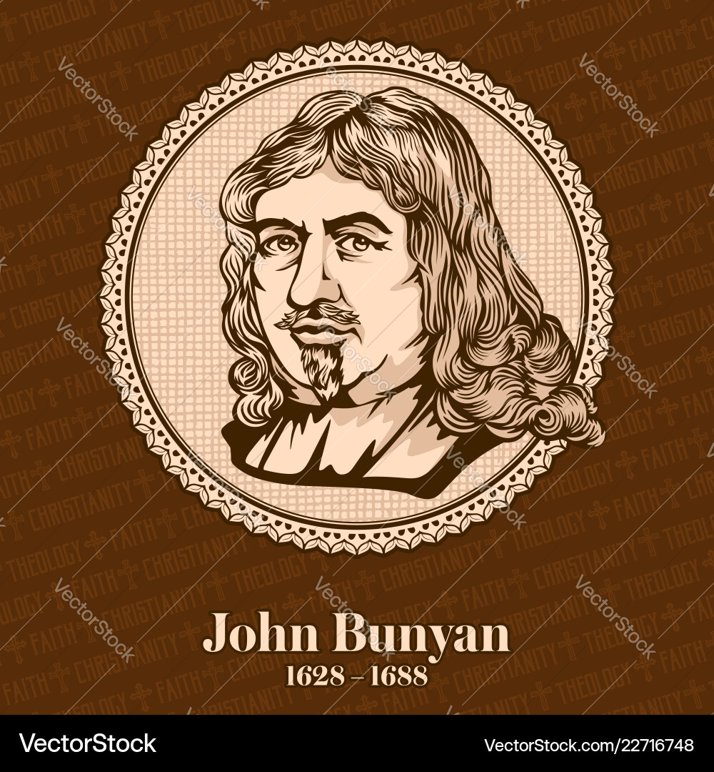 John bunyan was an english writer Royalty Free Vector Image