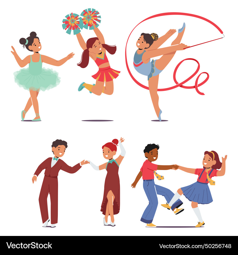 Kids Dance Set - Joyful Movement Royalty Free Vector Image