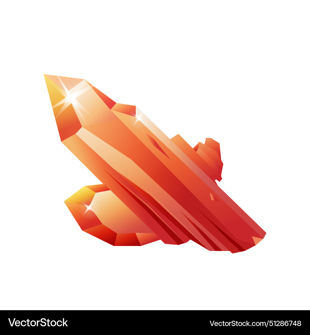 Precious red stones shiny glass crystals Vector Image
