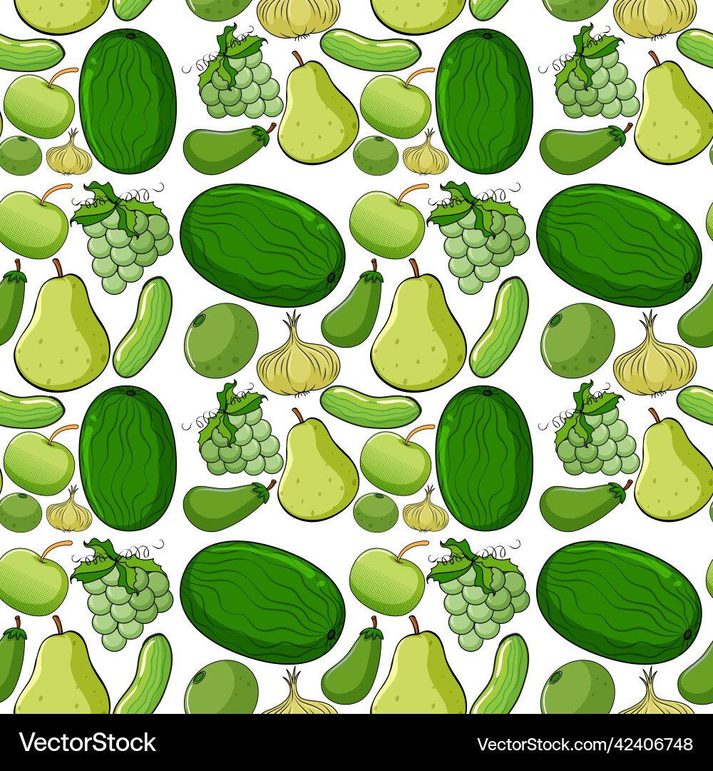 Seamless background design with green fruits Vector Image