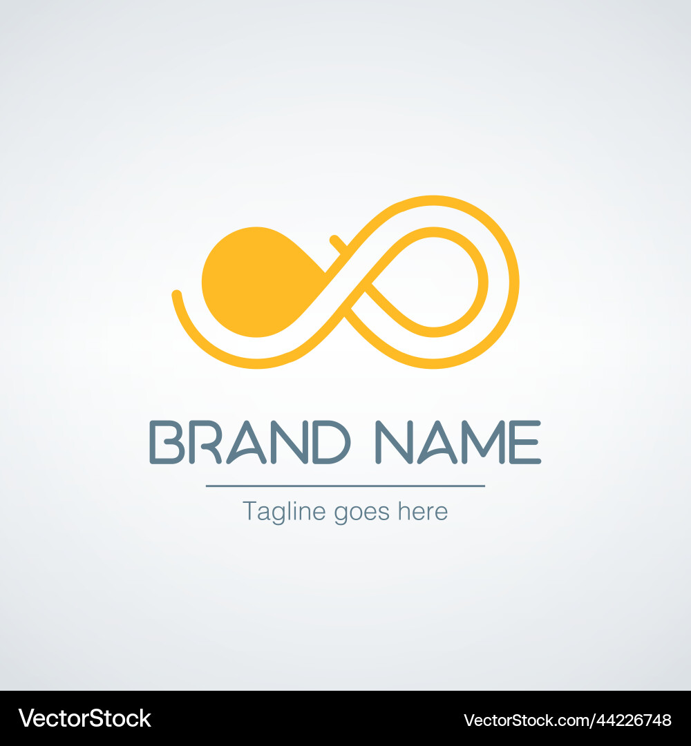 Yellow infinity logo design loop abstract symbol Vector Image